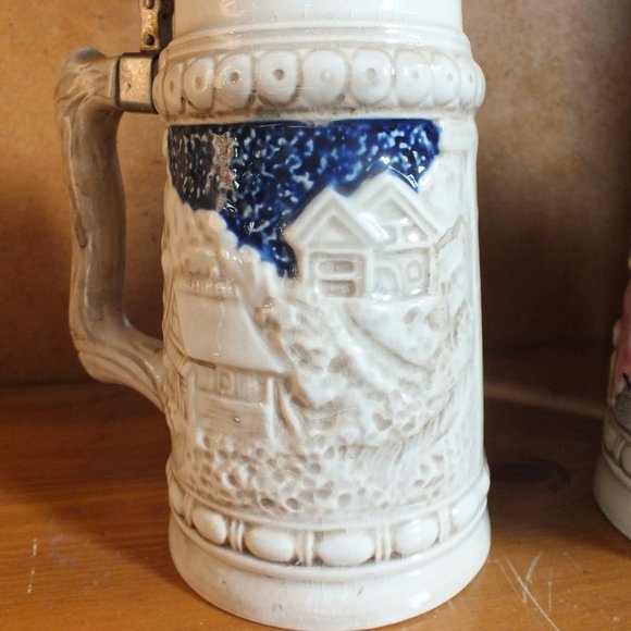 Dining | Midcentury Beer Stein Set Of Three With Metal Lids | Poshmark